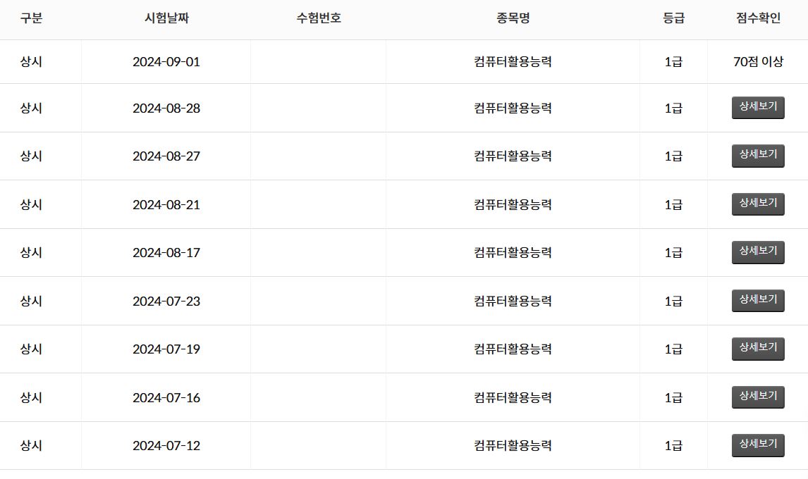 컴퓨터자격증 전문 사이트 It 버팀목